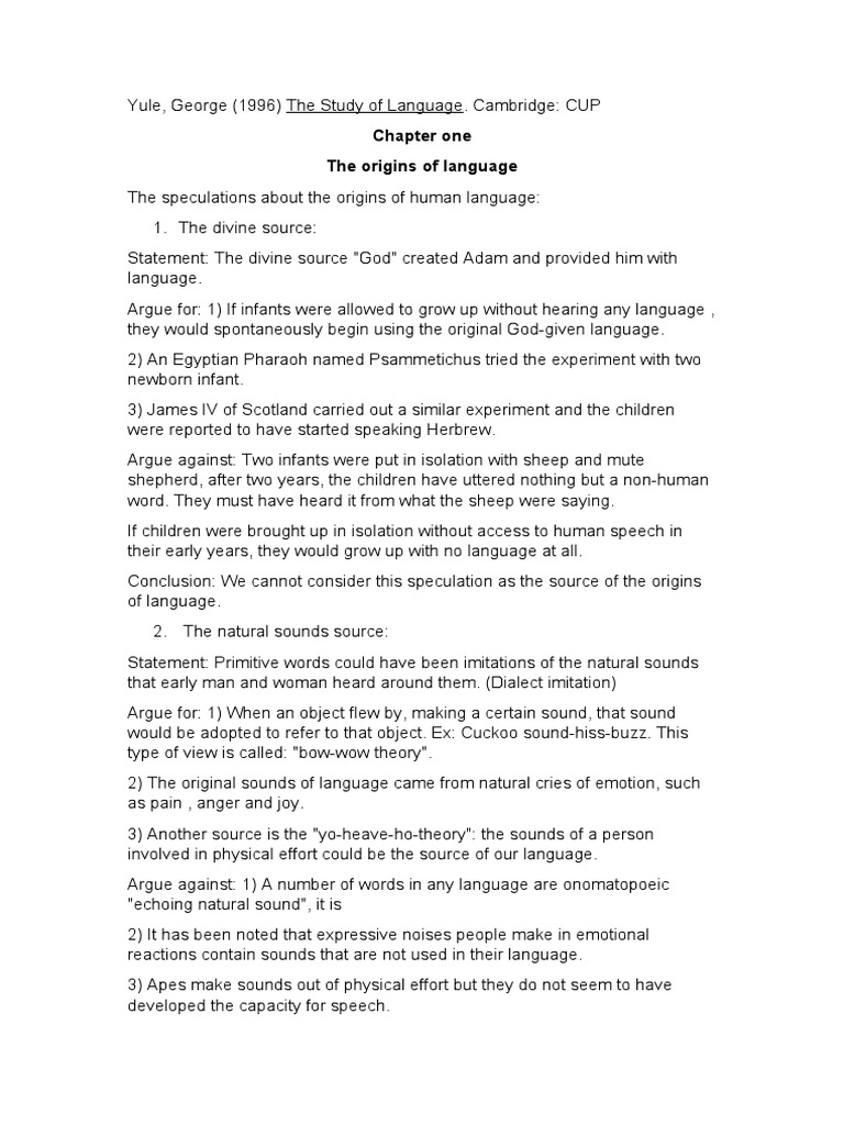 Origins and Development of Language | PDF | Writing | Communication