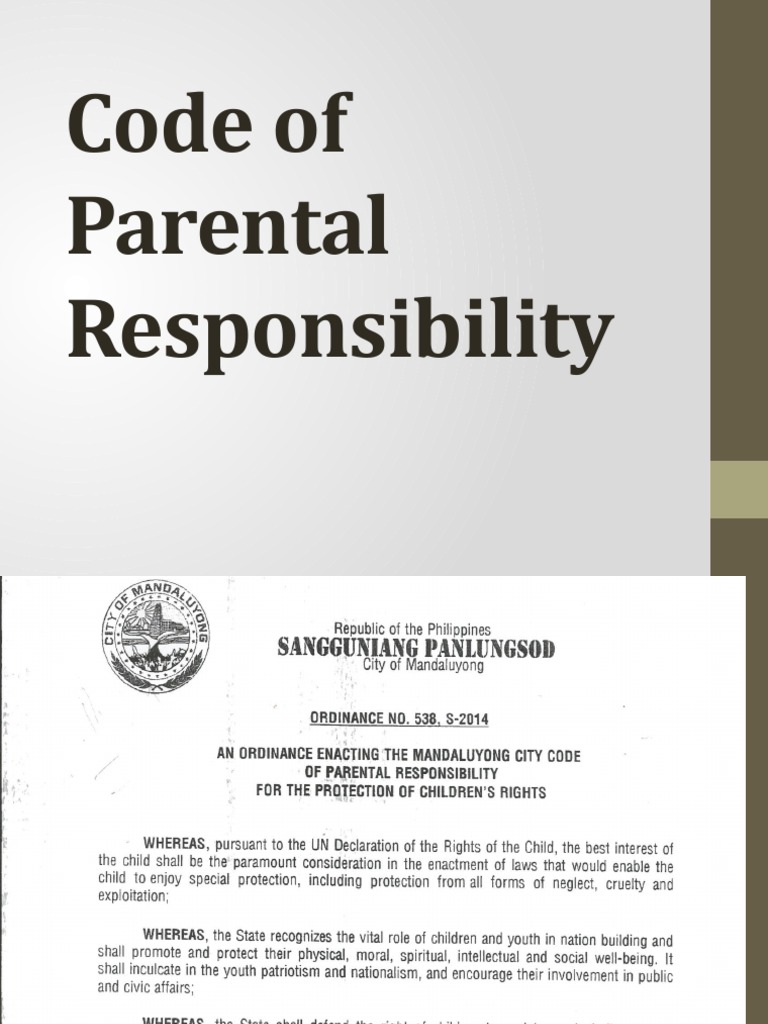 Code of Parental Responsibility | PDF