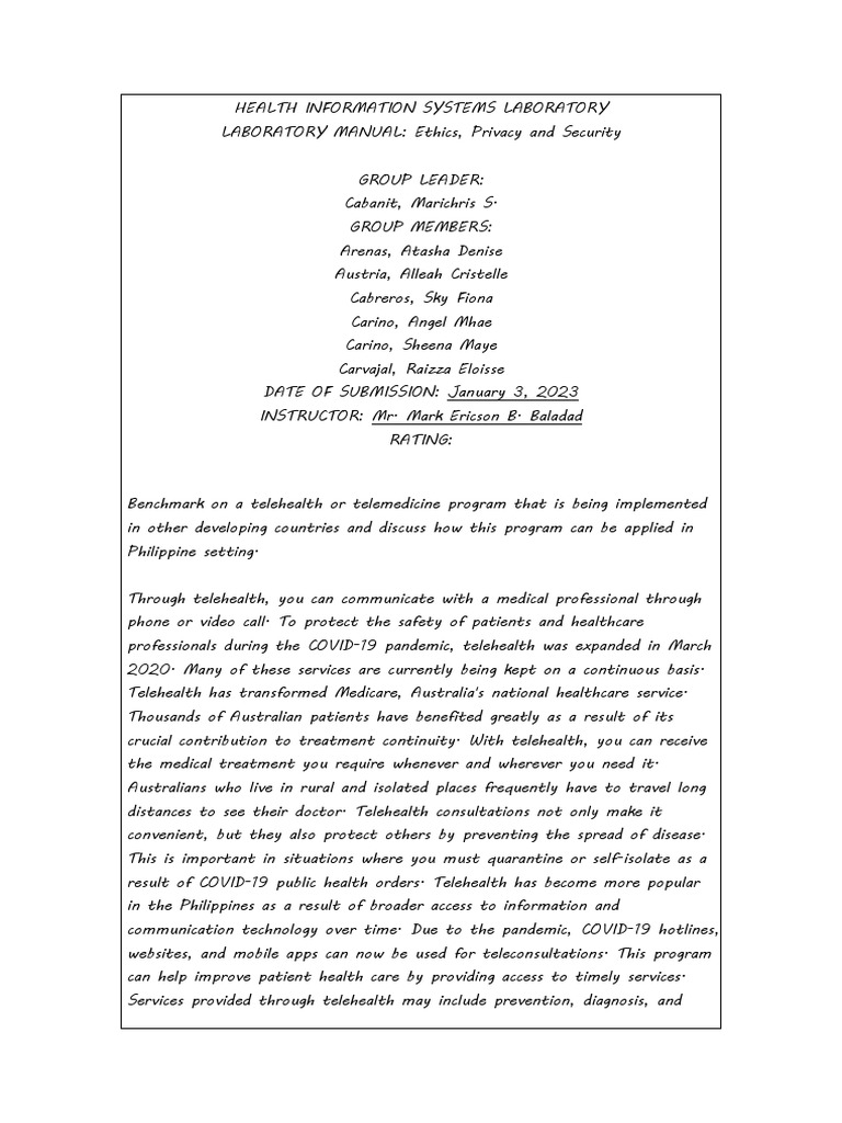 LABORATORY MANUAL (Ethics, Privacy and Security) | PDF | Health Care ...