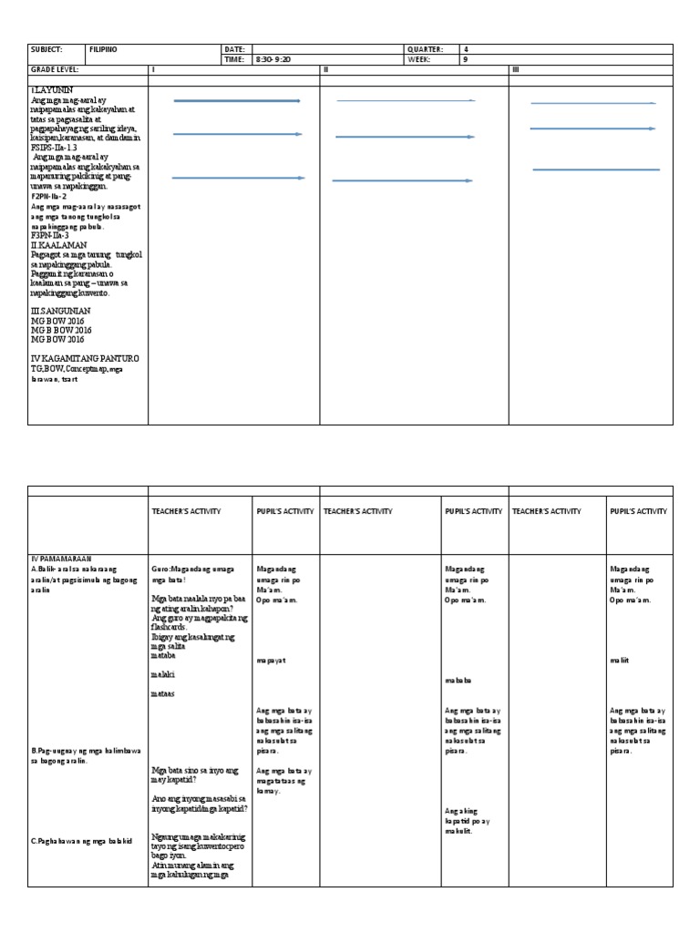 Detailed LP Filipino 1-3 | PDF