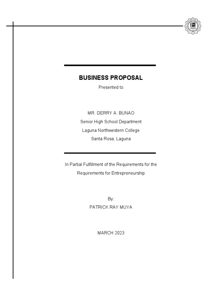 Business Proposal: Presented To | PDF