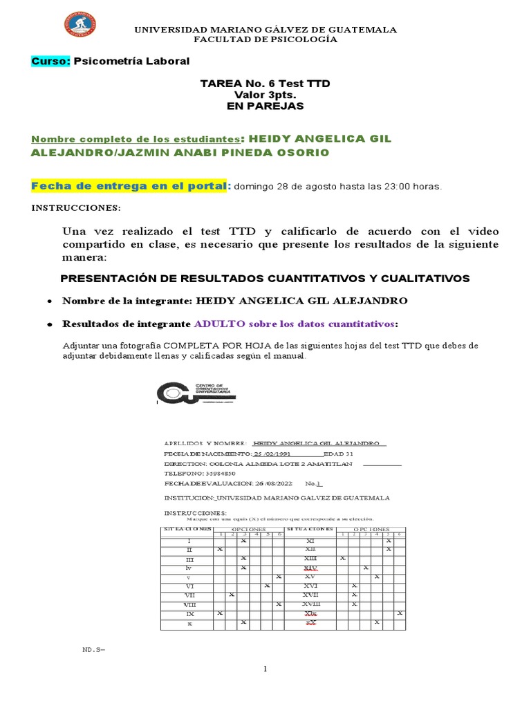 Tarea 6 Test TTD | PDF