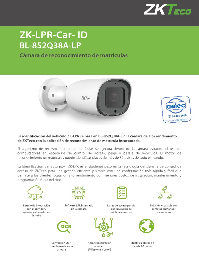 Ficha-ZKTECO-ZK-LPR-CarID-Camara | PDF | Protocolos de comunicaciones ...