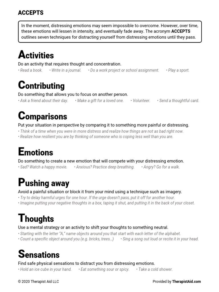 DBT Accepts | PDF | Emotions | Thought