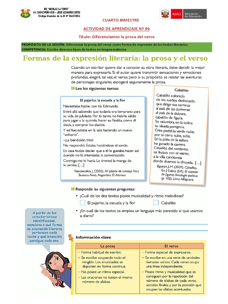 Diferenciación entre prosa y verso | PDF | Ficción general