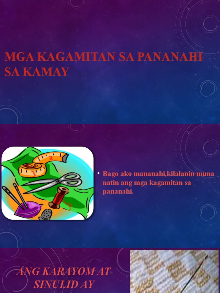 Mga Kagamitan Sa Pananahi Sa Kamay | PDF
