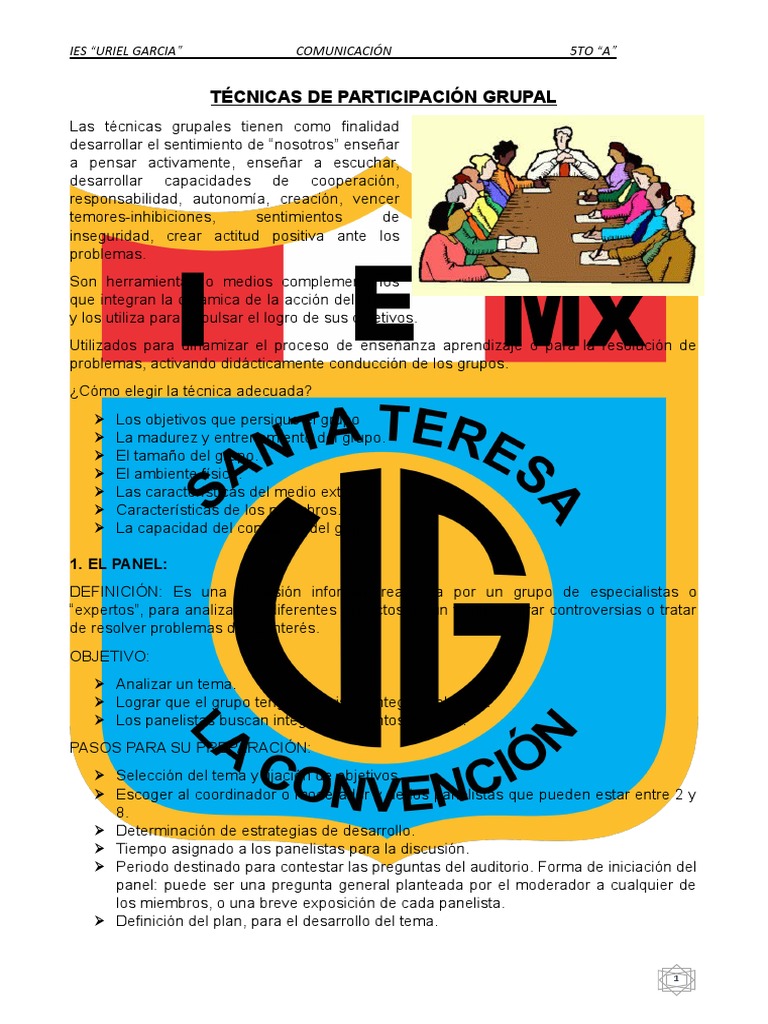 TÉCNICAS DE PARTICIPACIÓN GRUPAL - 5toa | PDF