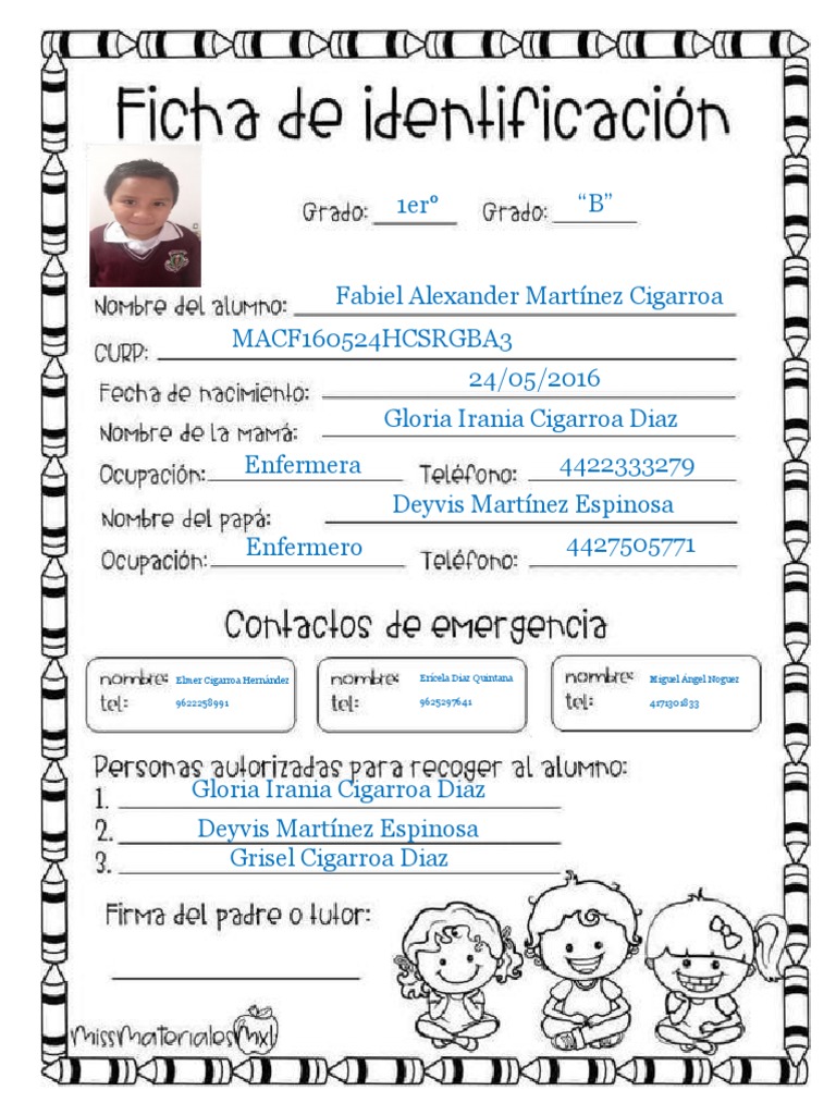 Ficha de Identificacion Imprimir | PDF