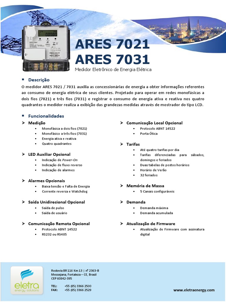 ARES 7021 e ARES 7031 | PDF | Potência (Física) | Energia elétrica
