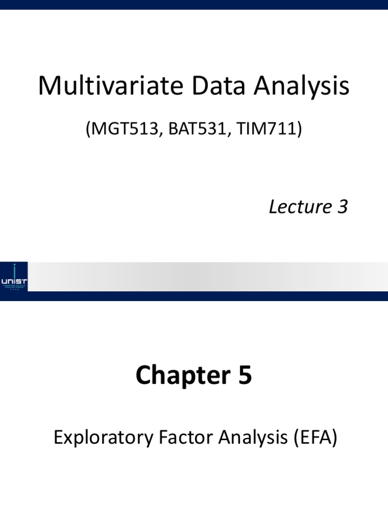 Multivariate Data Analysis - EFA | PDF | Factor Analysis | Principal Component Analysis