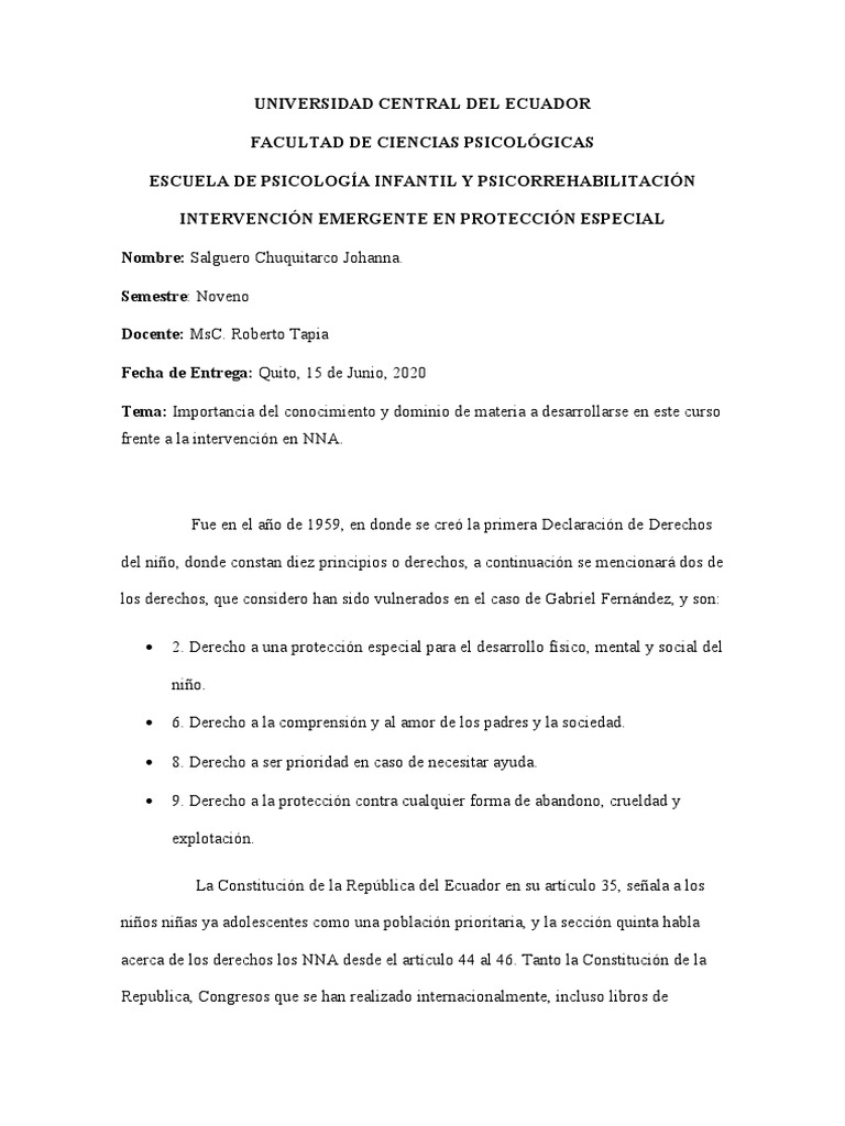 Ruta de Caso Gabriel | PDF | Trabajo Social | Abuso infantil