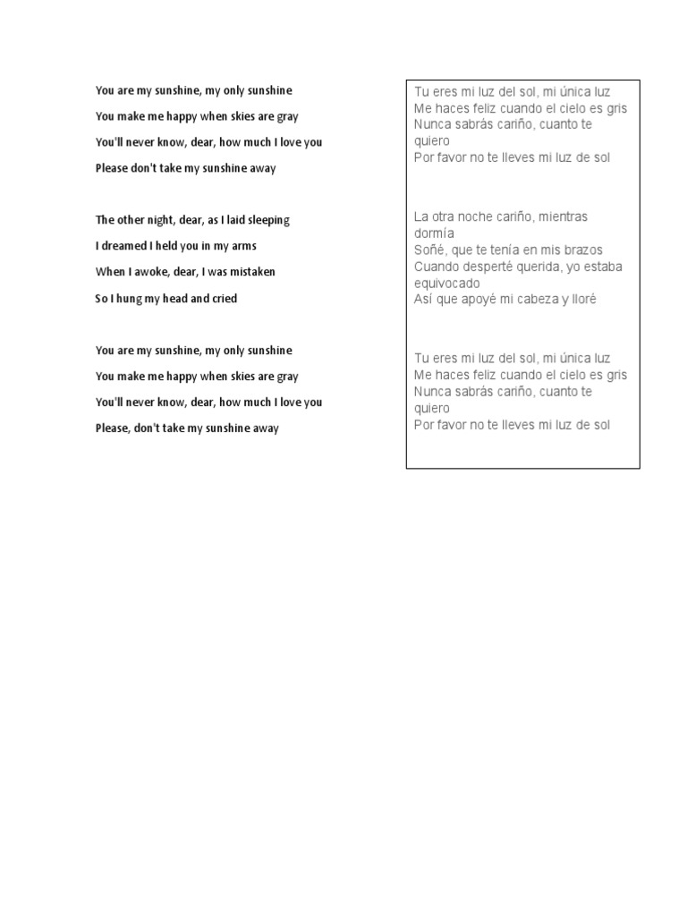 You Are My Sunshine | PDF