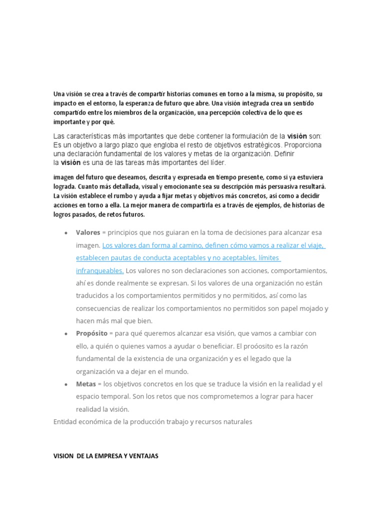 Claves para Definir la Visión Empresarial | PDF | Método científico ...