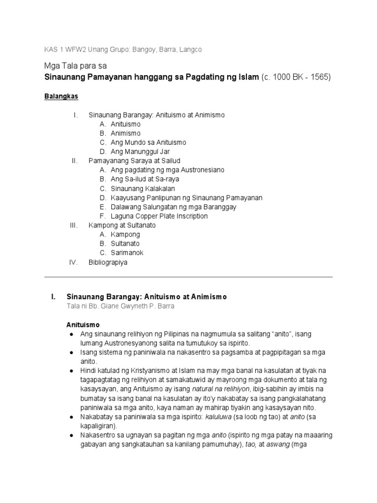 KAS1Wfw2 Sinaunang Pamayanan | PDF