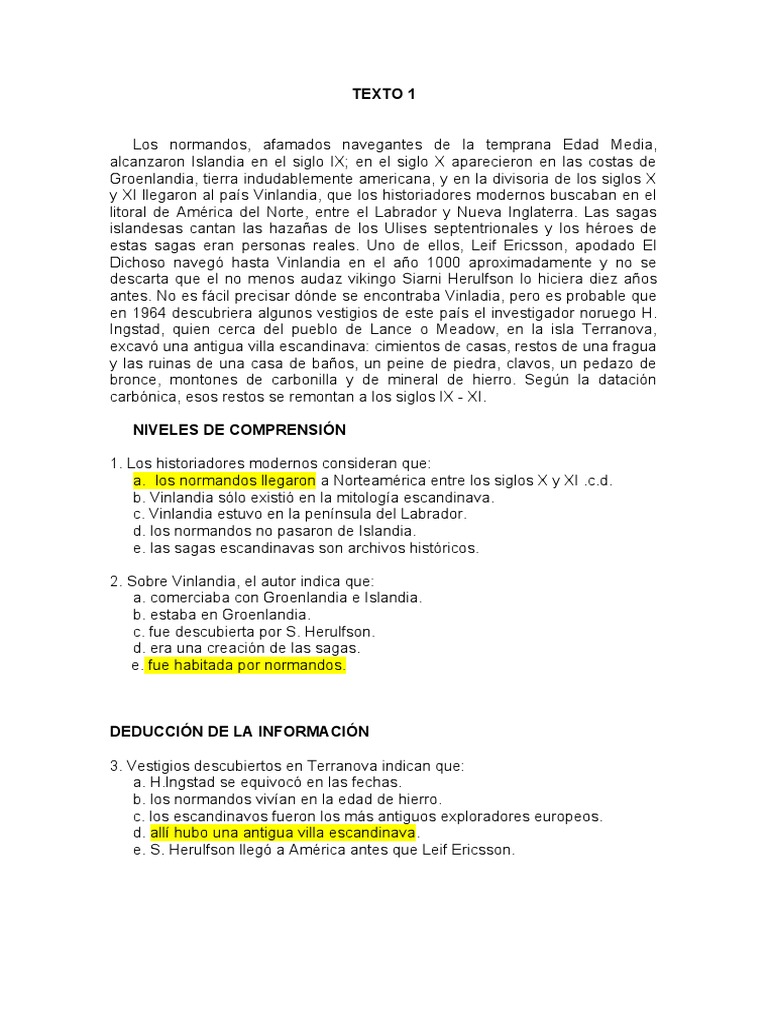 Modelo de Pregunta de Comprensión Lectora | PDF