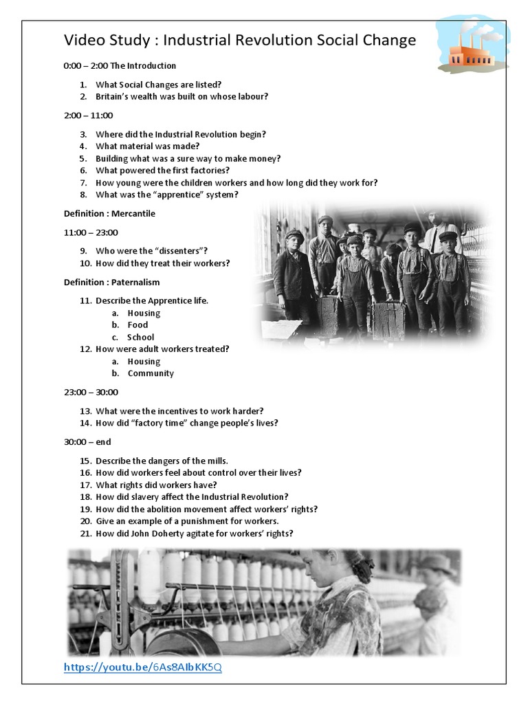 Macaulay Industrial Revolution Video Worksheet | PDF