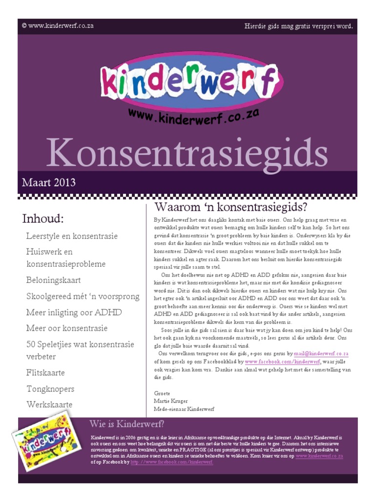 Kinderwerf Konsentrasiegids 2013 | PDF