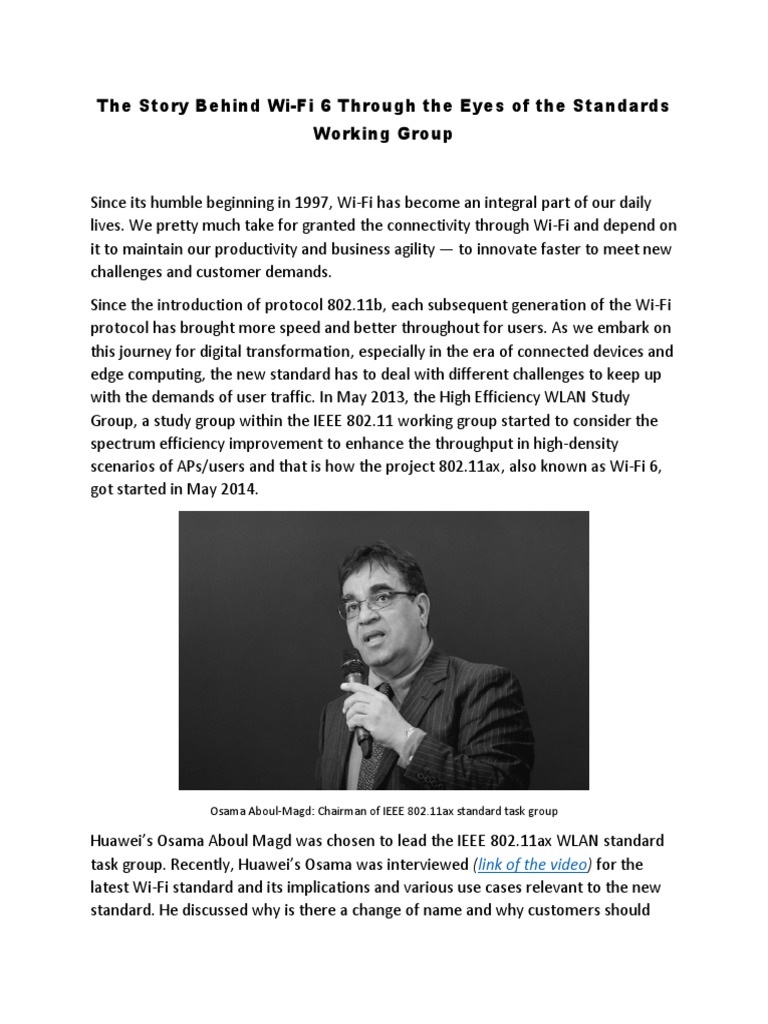 The Story Behind Wi-Fi 6 Through The Eyes of The Standards Working ...