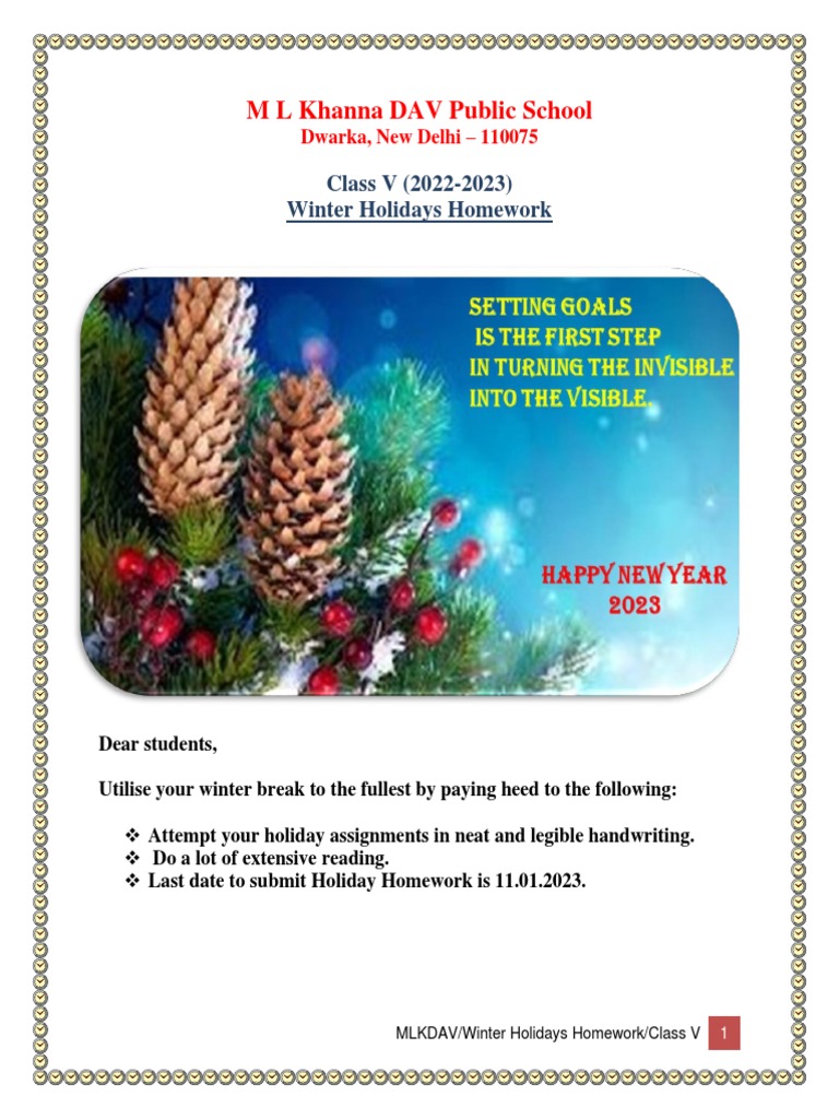 Class 5 Winter Break HHW (2022-23) | PDF | Water | Solubility