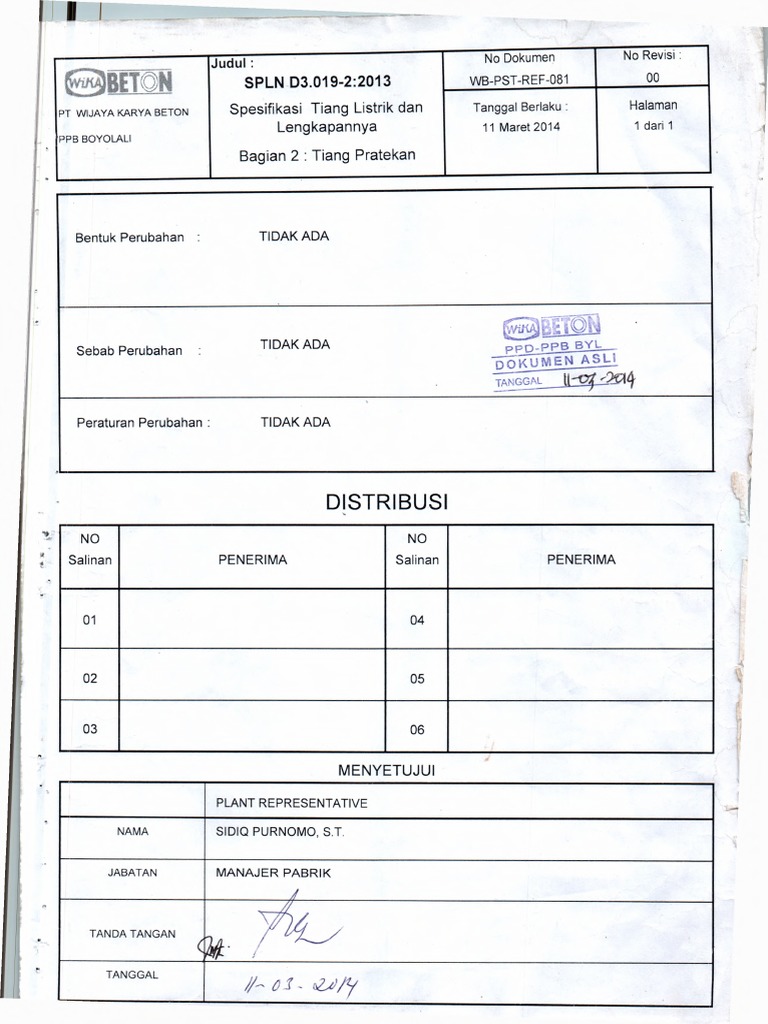 SPLN D3.019-2.2013 Spesifikasi Tiang Listrik Dan Lengkapannya Bagian 2 ...
