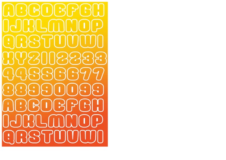 LETRAS Degradado Naranja - Amarillo para Decoracion | PDF