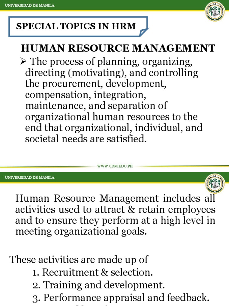 Special Topics in HRM | PDF | Human Resource Management | Recruitment