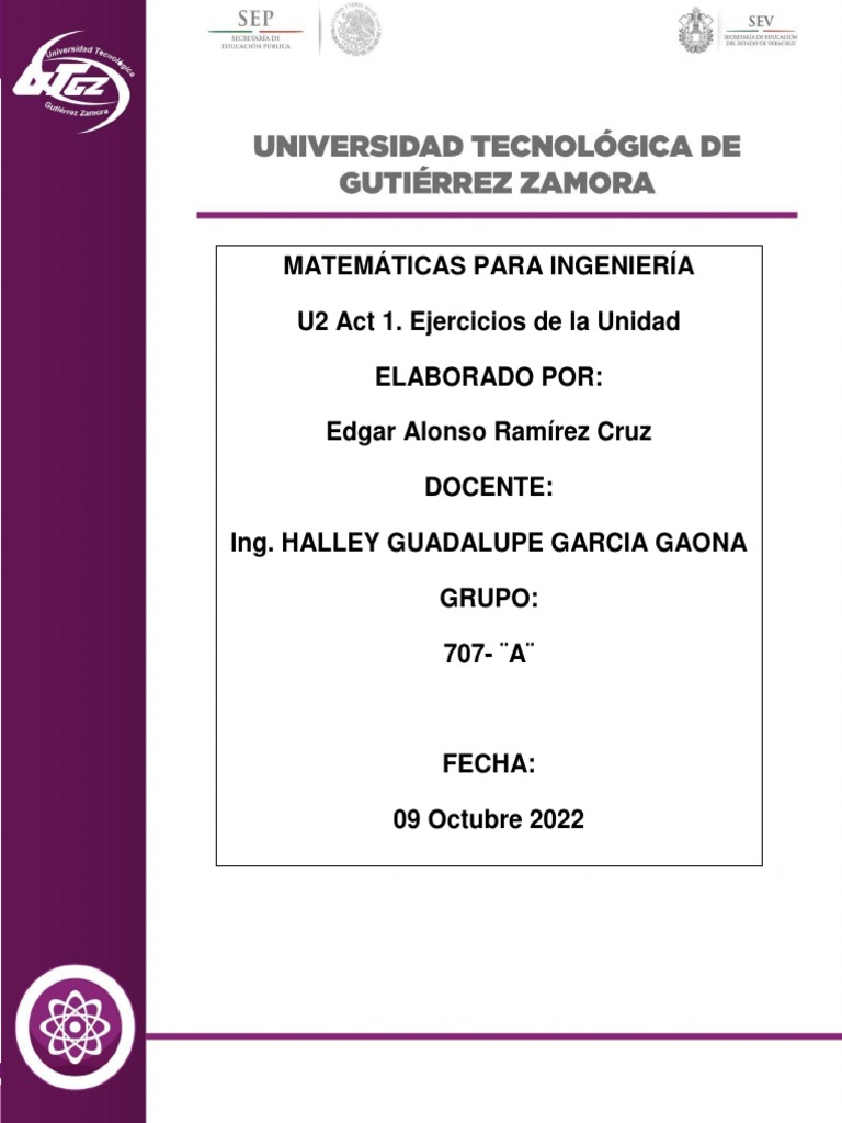 U2 Act 1. Ejercicios de La Unidad | PDF