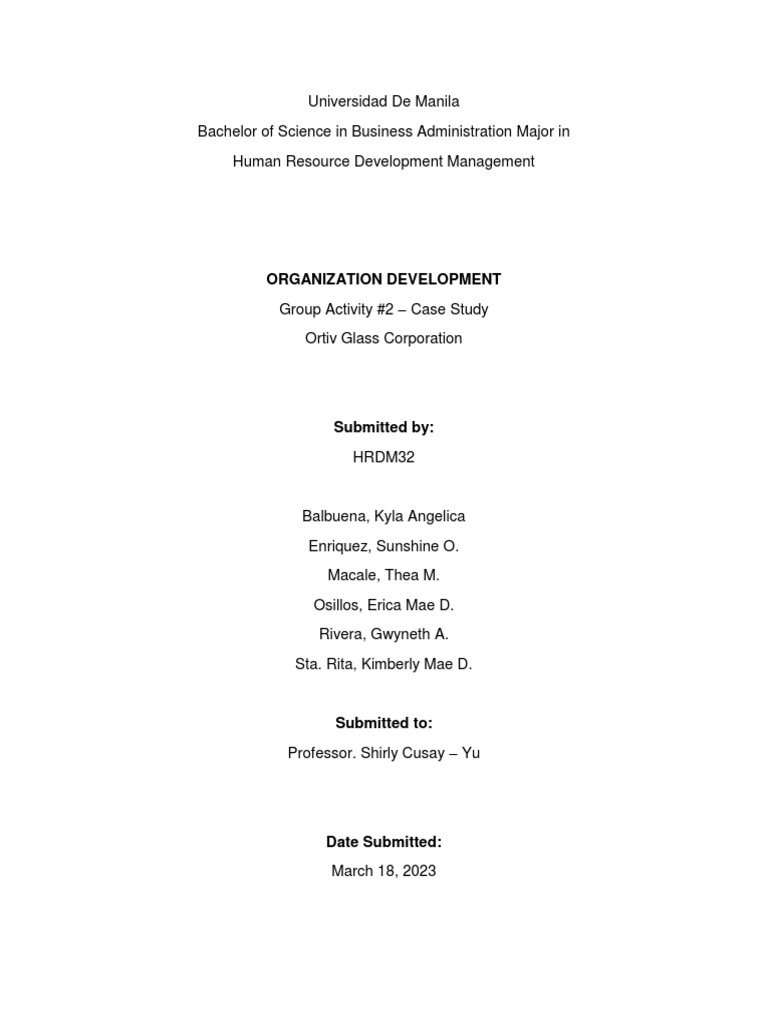 Activity 2 Case Study Organization Development HRDM32 Group 2 | PDF | Decision Making | Incentive