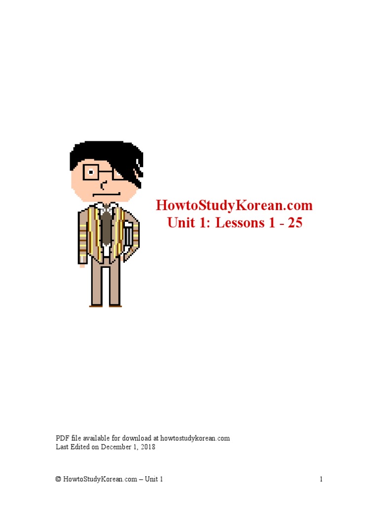 HowtoStudyKorean Unit 1 PDF | PDF | Verb | Grammatical Conjugation