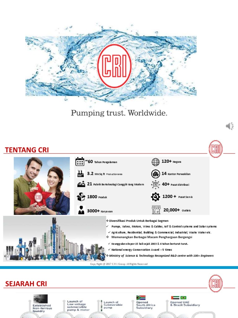 CRI Presentation | PDF | Sewage Treatment | Pump