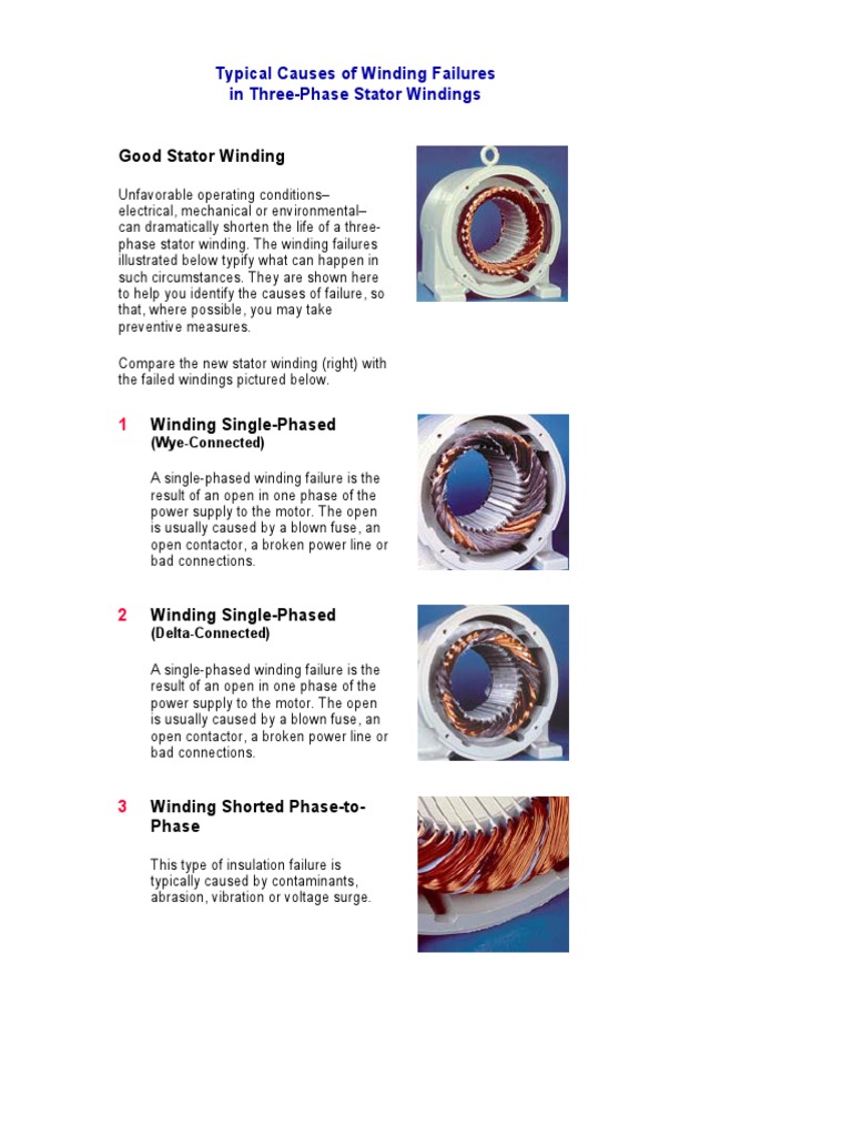 Typical Causes of Winding Failures | PDF | Electric Motor | Insulator (Electricity)