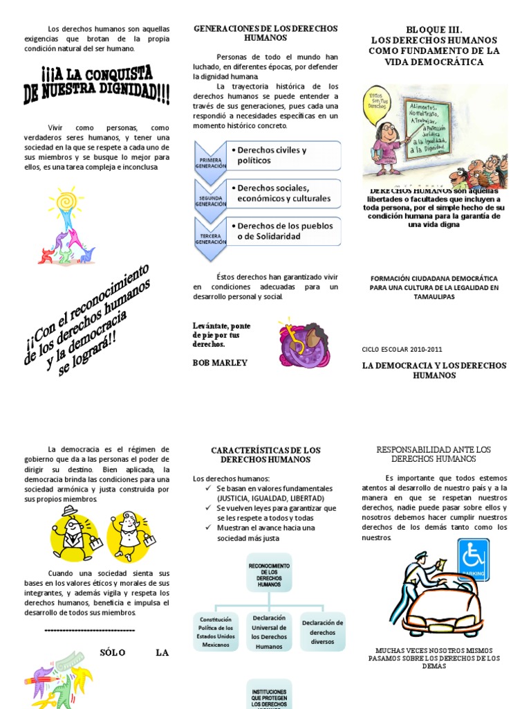 Tríptico Derechos Humanos | PDF | Derechos humanos | Democracia