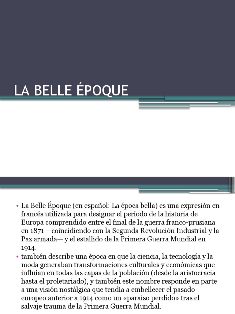 La Belle Époque | PDF