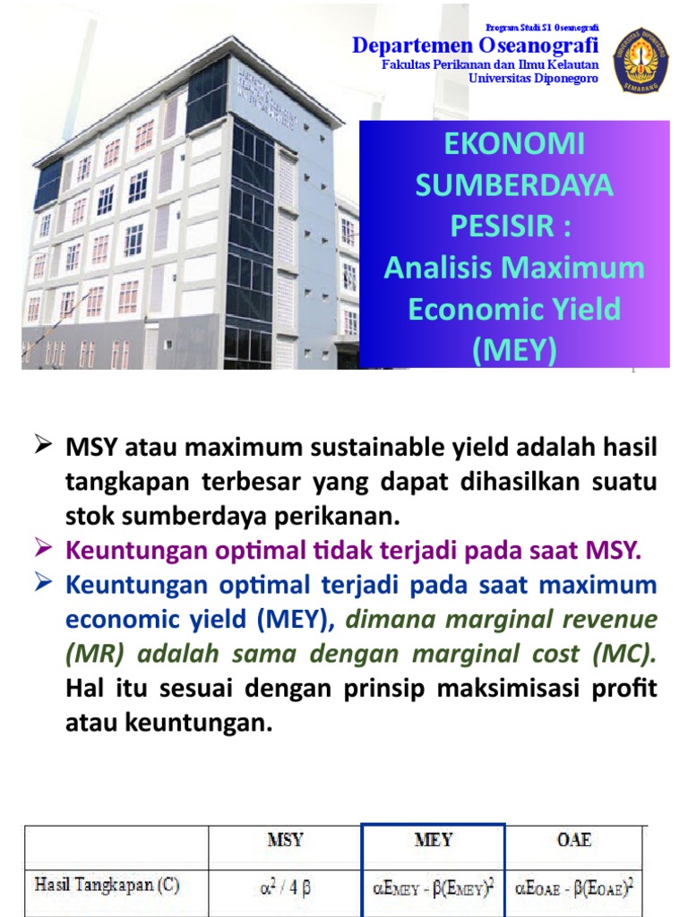 Analisis MEY dalam Oseanografi UNDIP | PDF