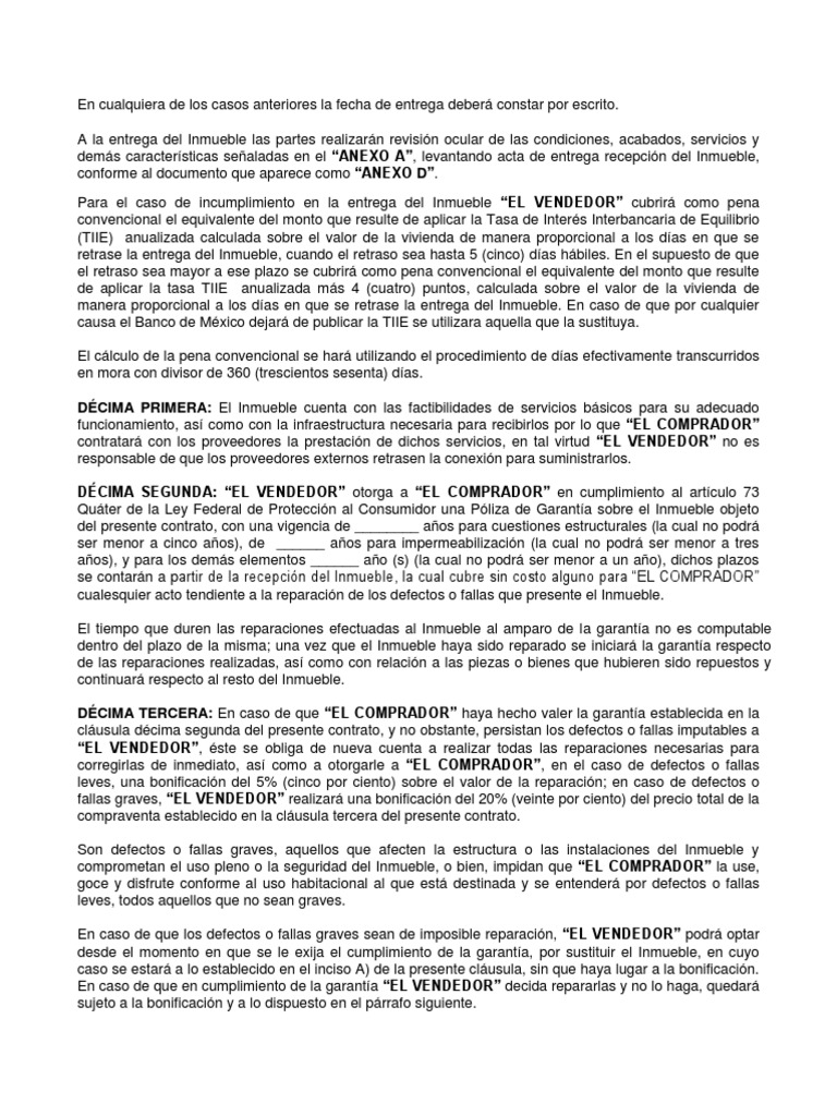 Compraventa En Preventa De Bien Inmueble Destinado A Casa Habitacion