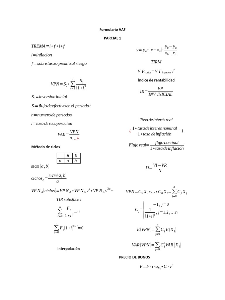 Formulario VAF Paola | PDF | Economía política | Problemas económicos