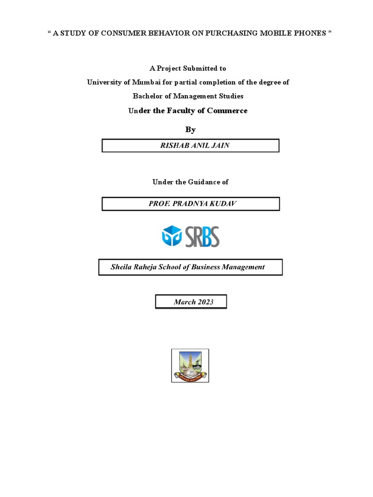 (Rishab Jain) Project Work PDF | PDF | Consumer Behaviour | Brand