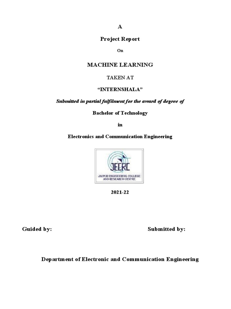 Machine Learning Report | PDF | Logistic Regression | Machine Learning Machine Learning Report | PDF | Logistic Regression | Machine Learning