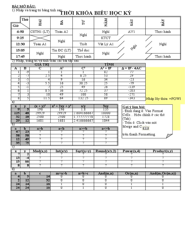 Bai Tap Excel 2 | PDF