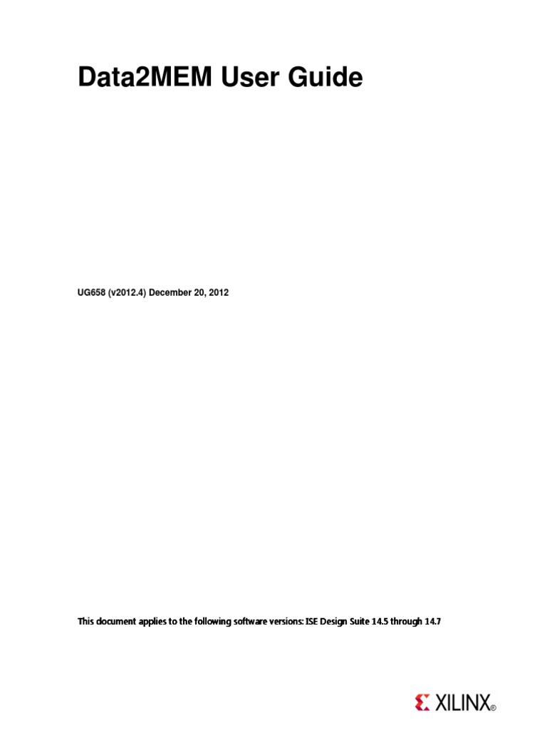 Xilinx v14.5-14.7 Data2MEM Guide | PDF | Field Programmable Gate Array | Random Access Memory