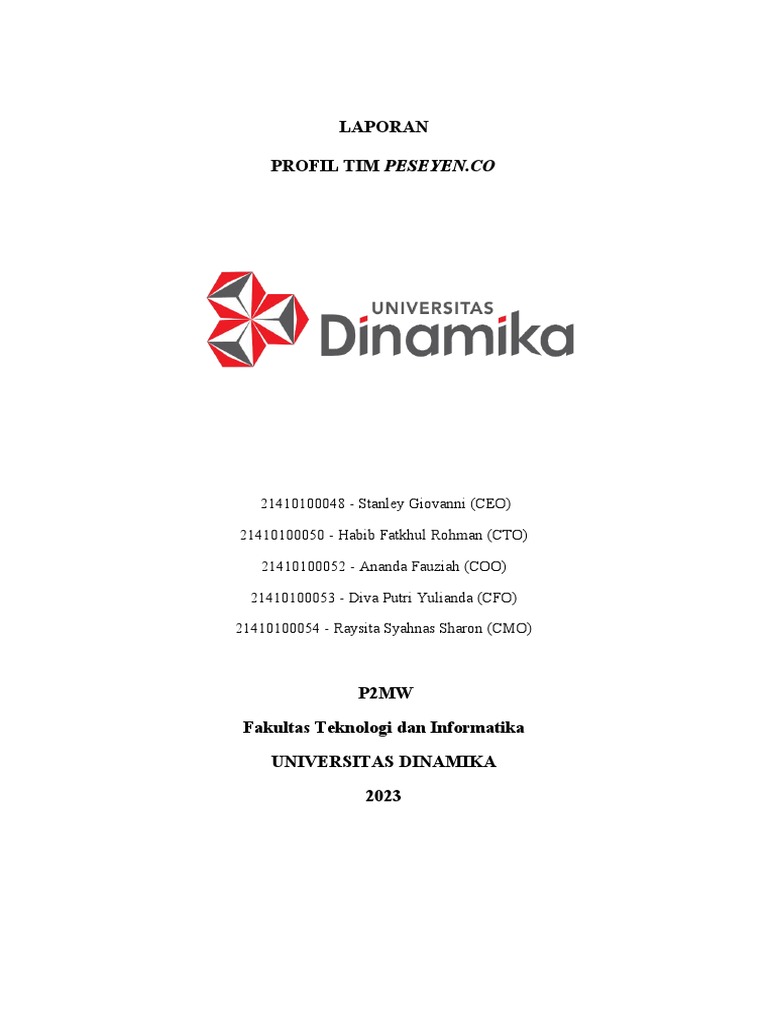 Profil Team P2MW Univ Dinamika | PDF