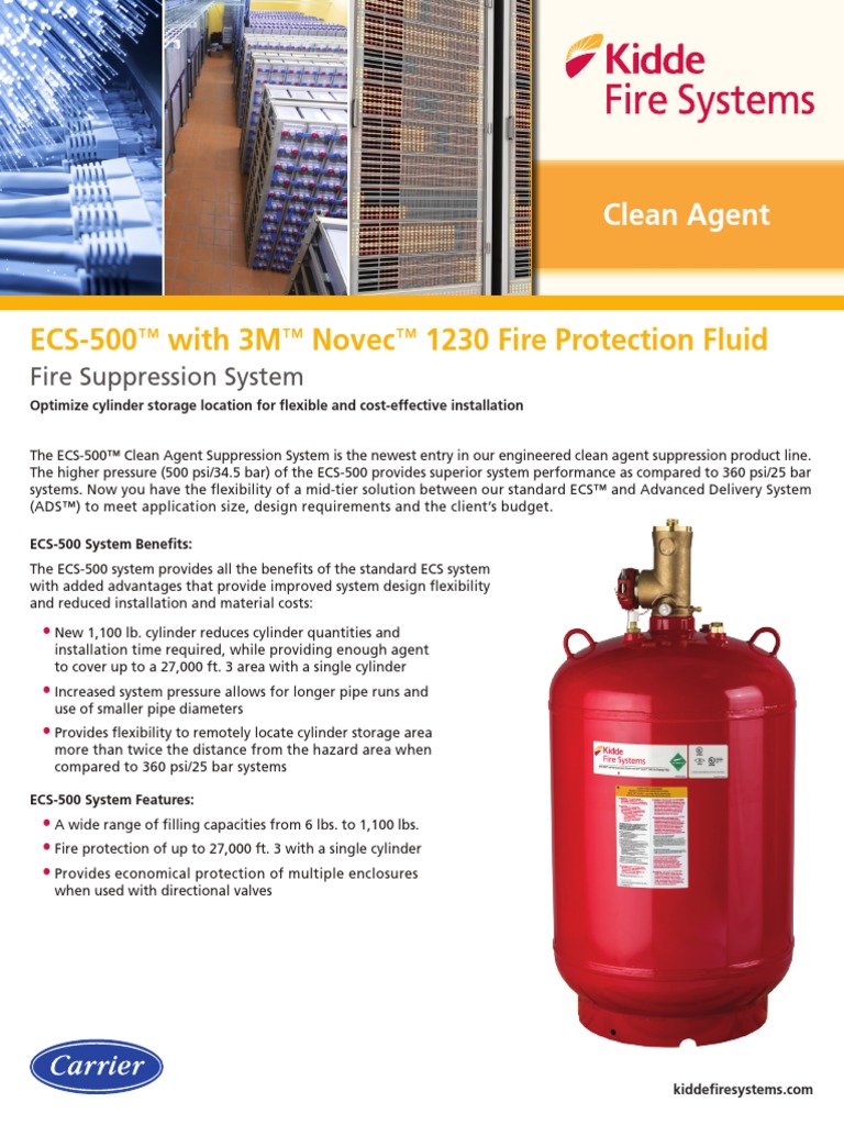 ECS 500 Novec 1230 Clean Agent Fire Suppression System - SS K 114 | PDF ...