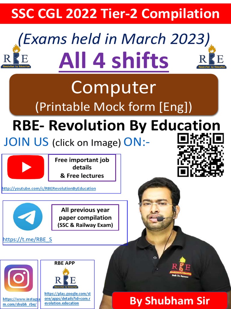 Computer SSC CGL 2022 Tier II Paper I - RBE - Compressed | PDF | Software | Computing