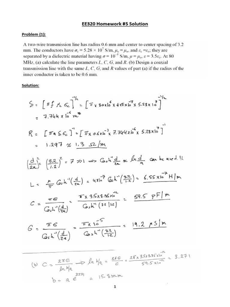 EE320 HW5 Solution All | PDF | Electromagnetic Radiation | Electronics