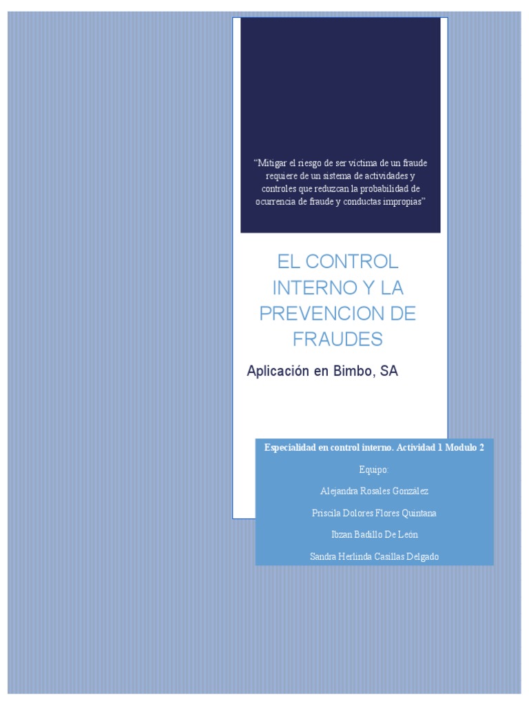 Control Interno y Prevención de Fraudes en Bimbo | PDF | Auditoría