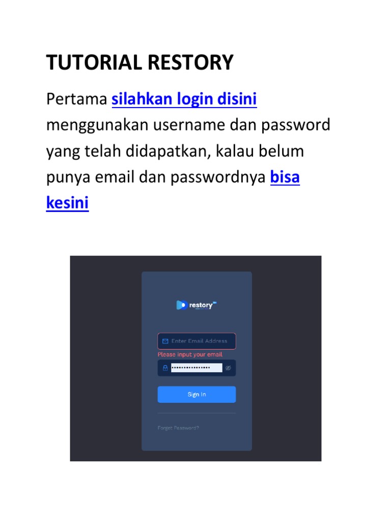 Tutorial Restory PDF | PDF