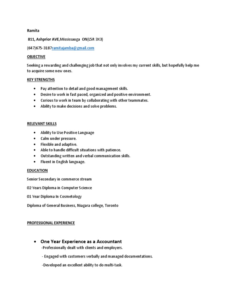 Ramita Resume 1 PDF | PDF