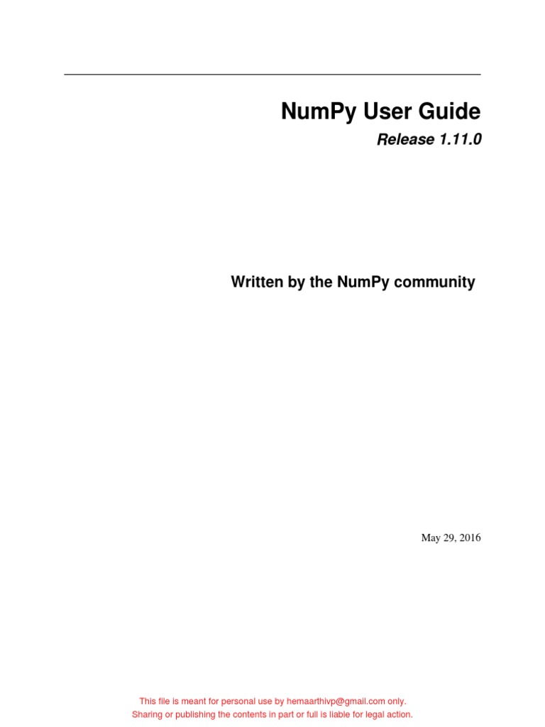 Numpy Guide 1 11 0 Pdf Matrix Mathematics Python Programming Language 
