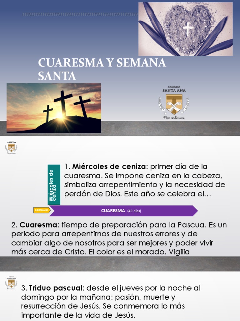 Cuaresma y Semana Santa: Significado y Celebraciones | PDF | Pascua de ...
