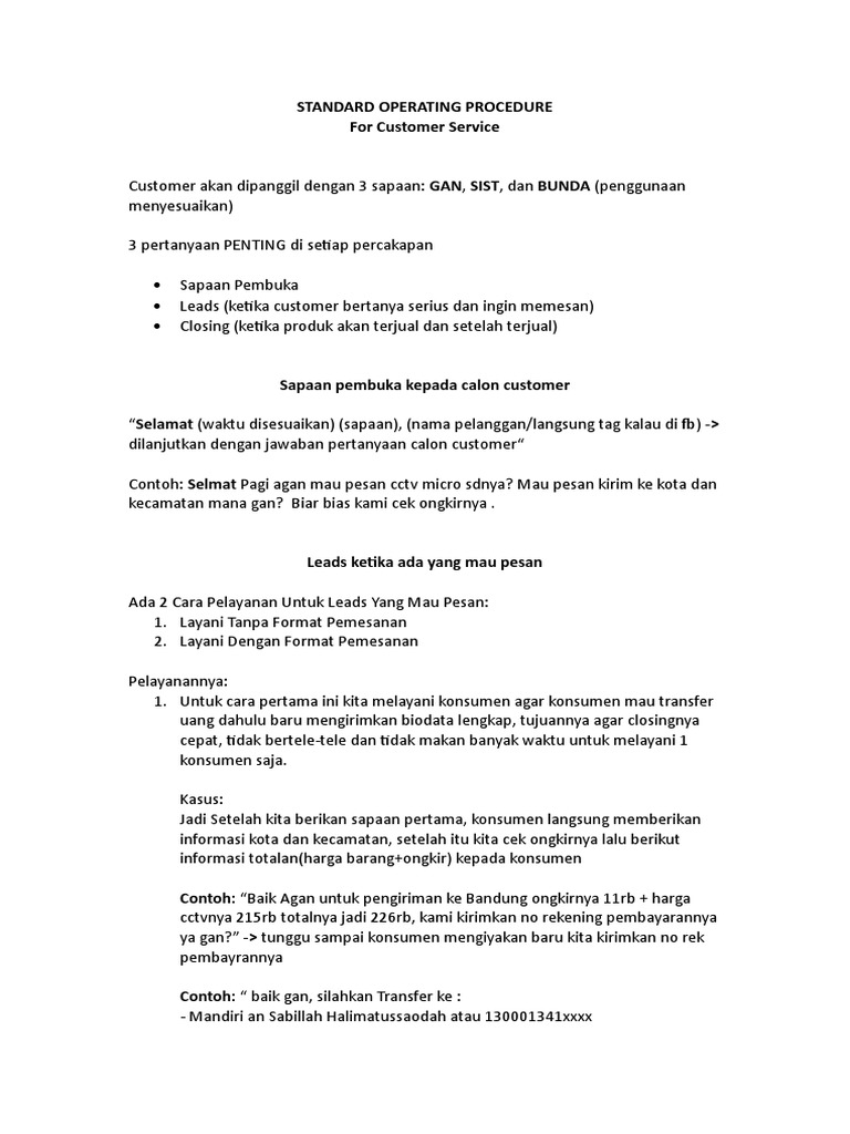 SOP Fix CS | PDF